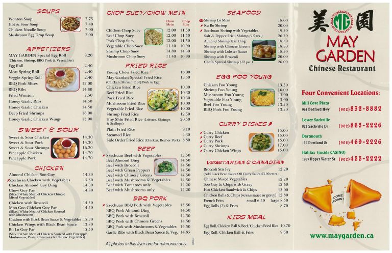Menu – May Garden Chinese Restaurant
