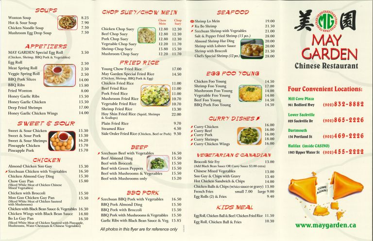 Menu – May Garden Chinese Restaurant